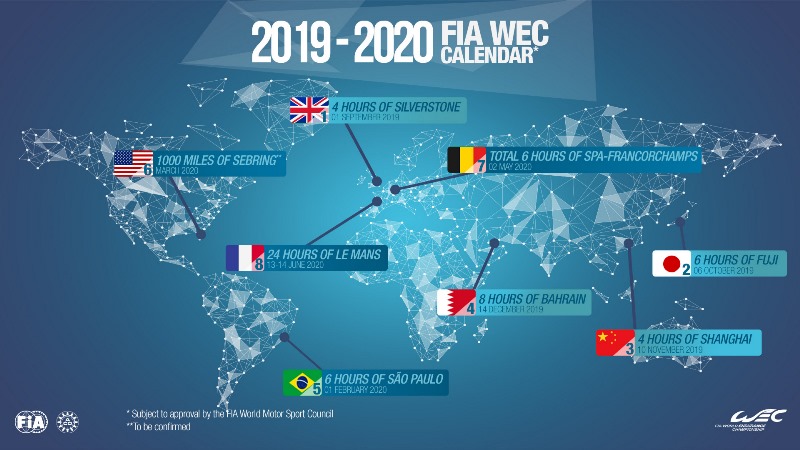 Presentation of final version of 2019-2020 FIA WEC calendar* | Sports247