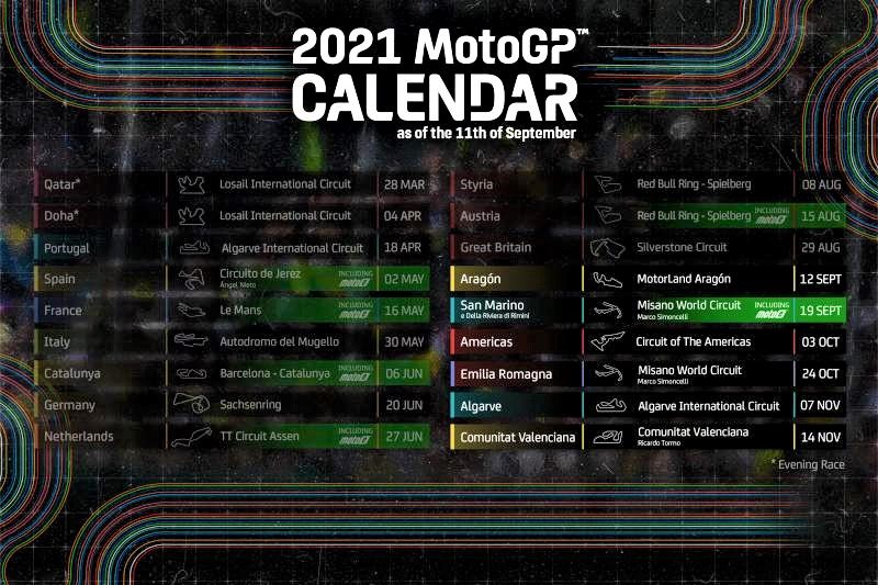 Motogp 2021 calendar - osisy